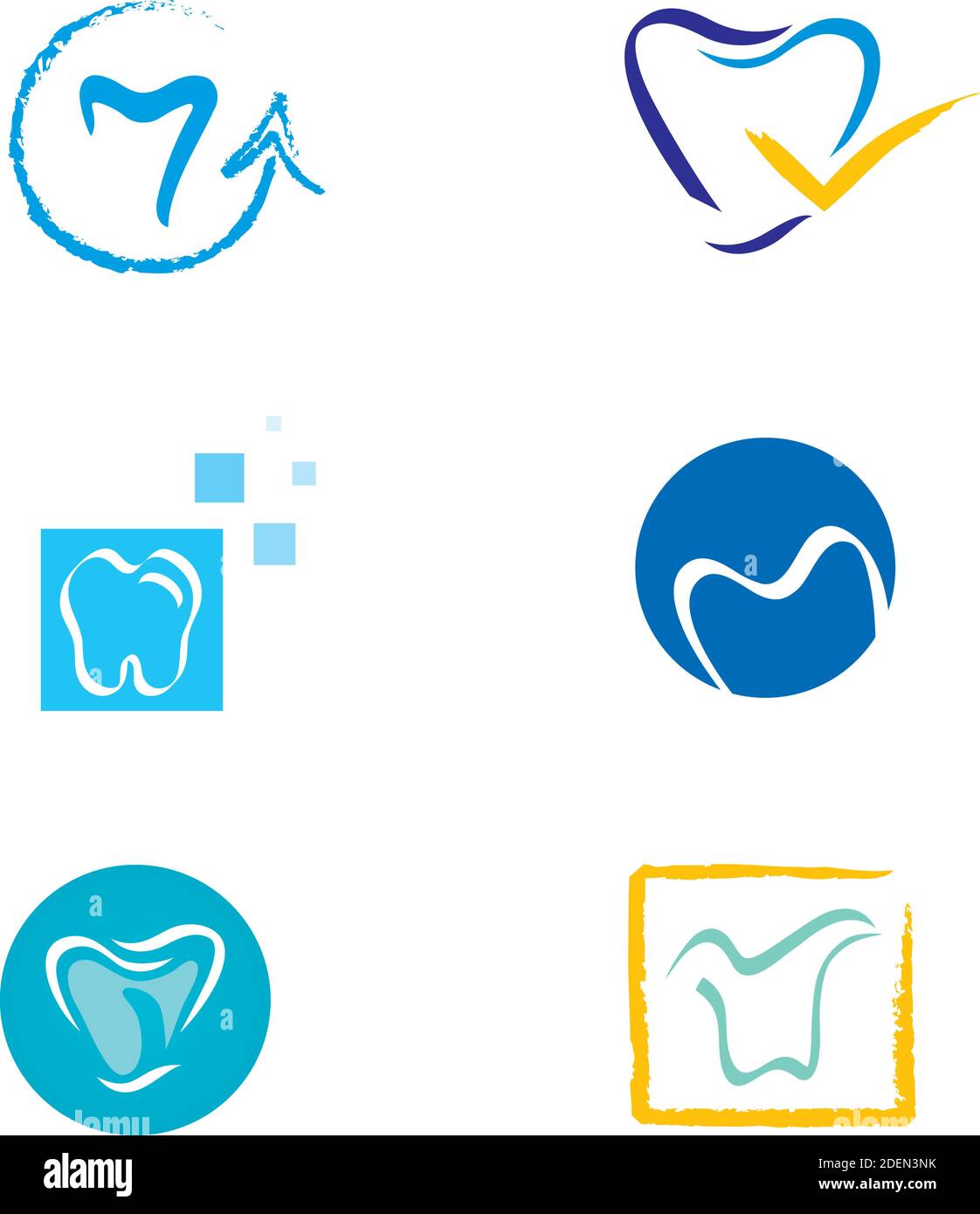 Set of Tooth Icons in Various Shapes for Logo Design Stock Vector Image ...