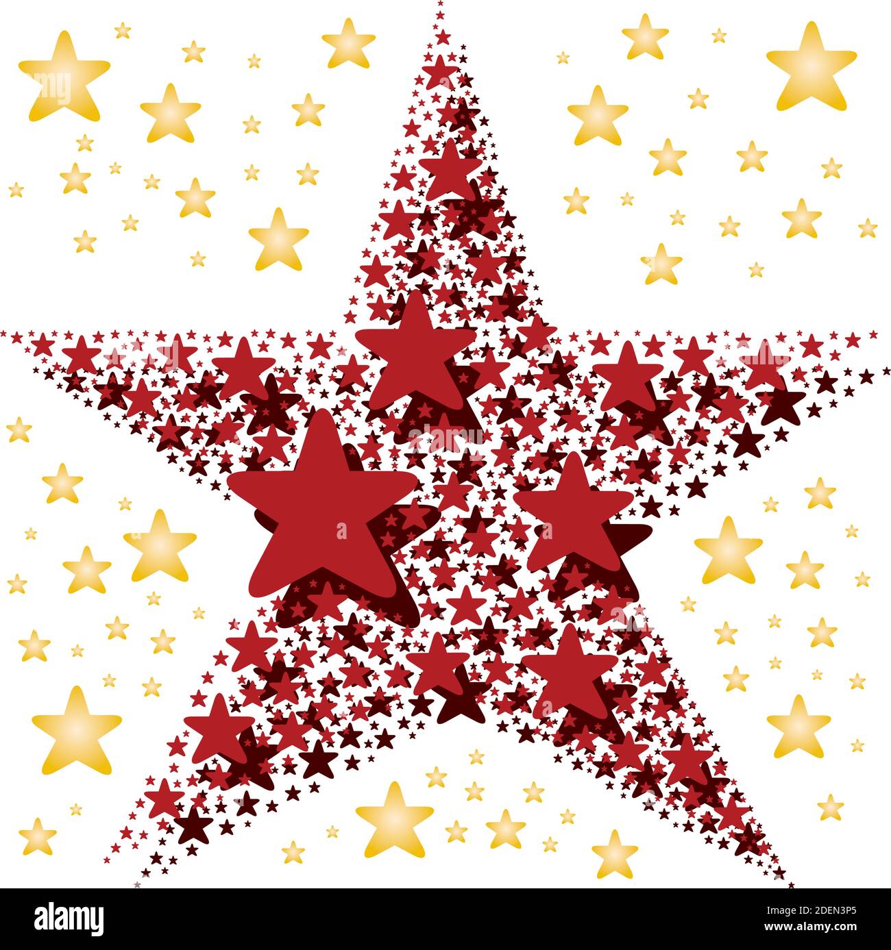Big Star made of Small Stars in Red - Christmas Holiday Season Stock ...