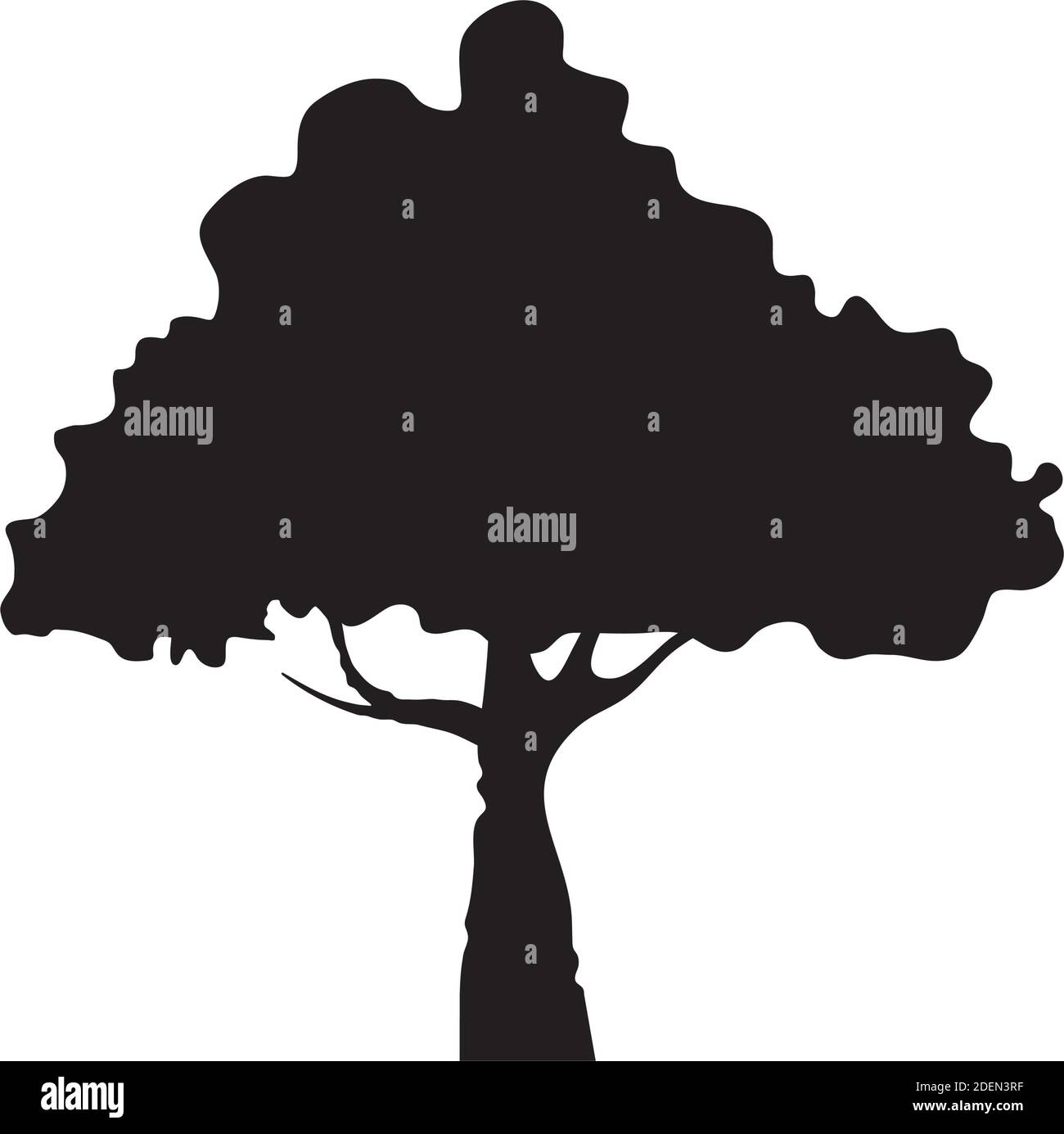 leafy tree plant silhouette style Stock Vector Image & Art - Alamy