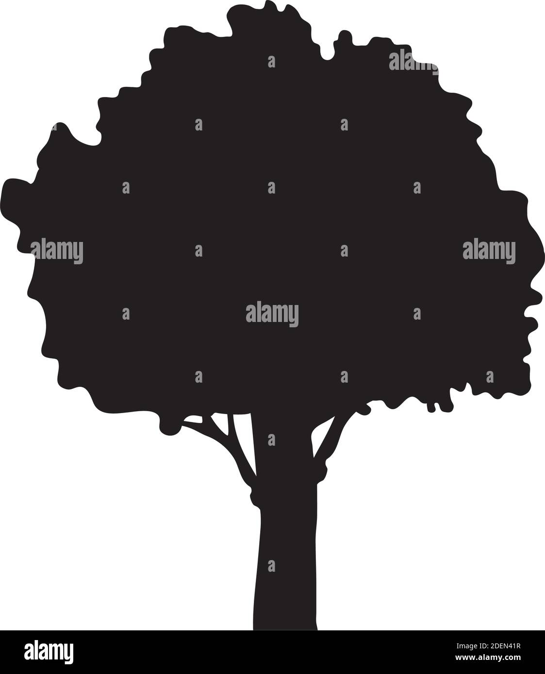 leafy tree plant style silhouette icon Stock Vector Image & Art - Alamy