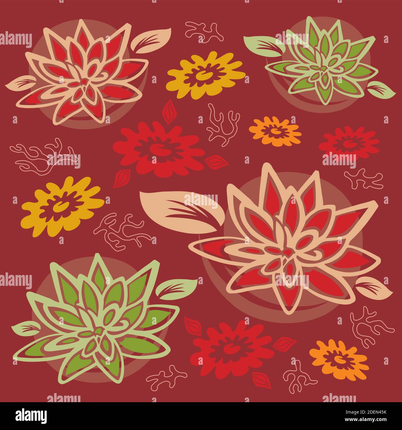 Stylized lotus flowers hi-res stock photography and images - Alamy