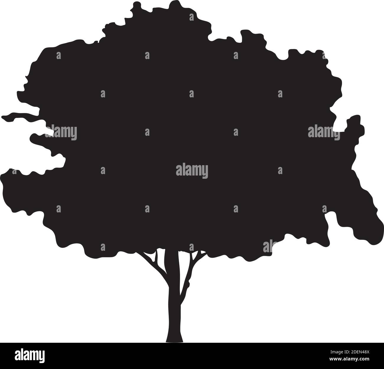 leafy tree plant silhouette style icon Stock Vector Image & Art - Alamy