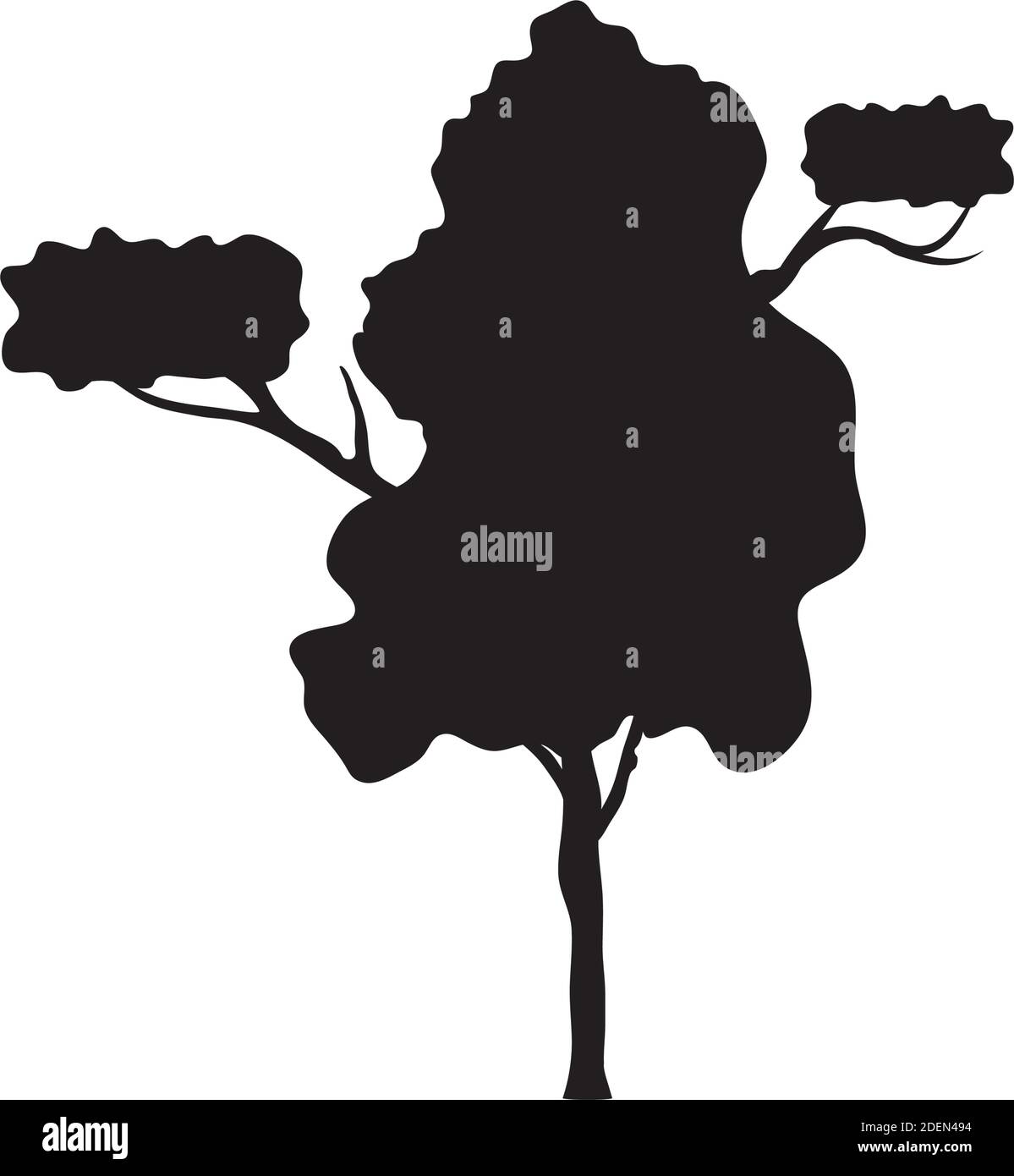 branched tree plant forest silhouette style icon Stock Vector Image ...