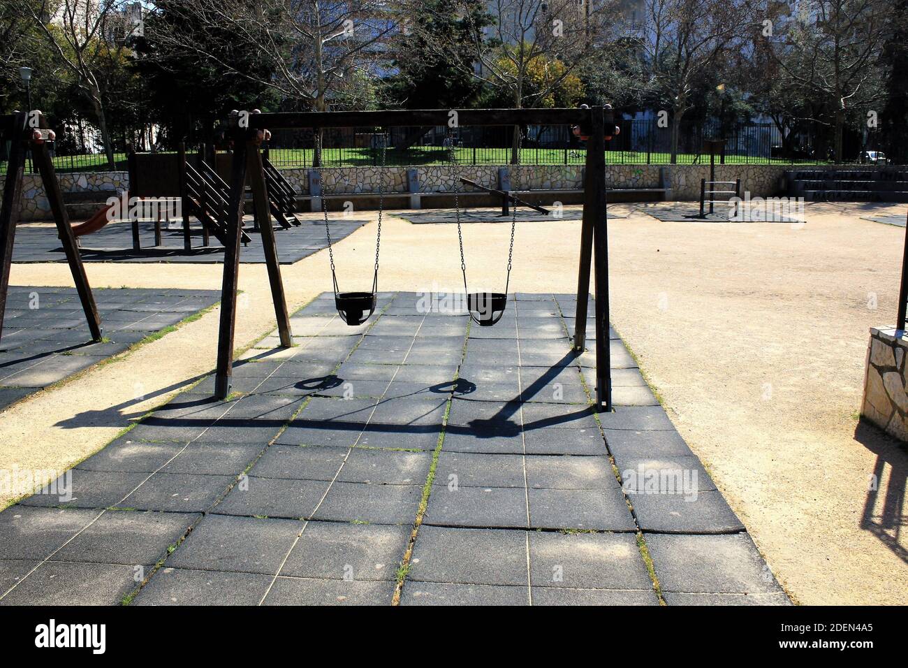 Closed playground in Athens, Greece, March 21 2020 Stock Photo - Alamy