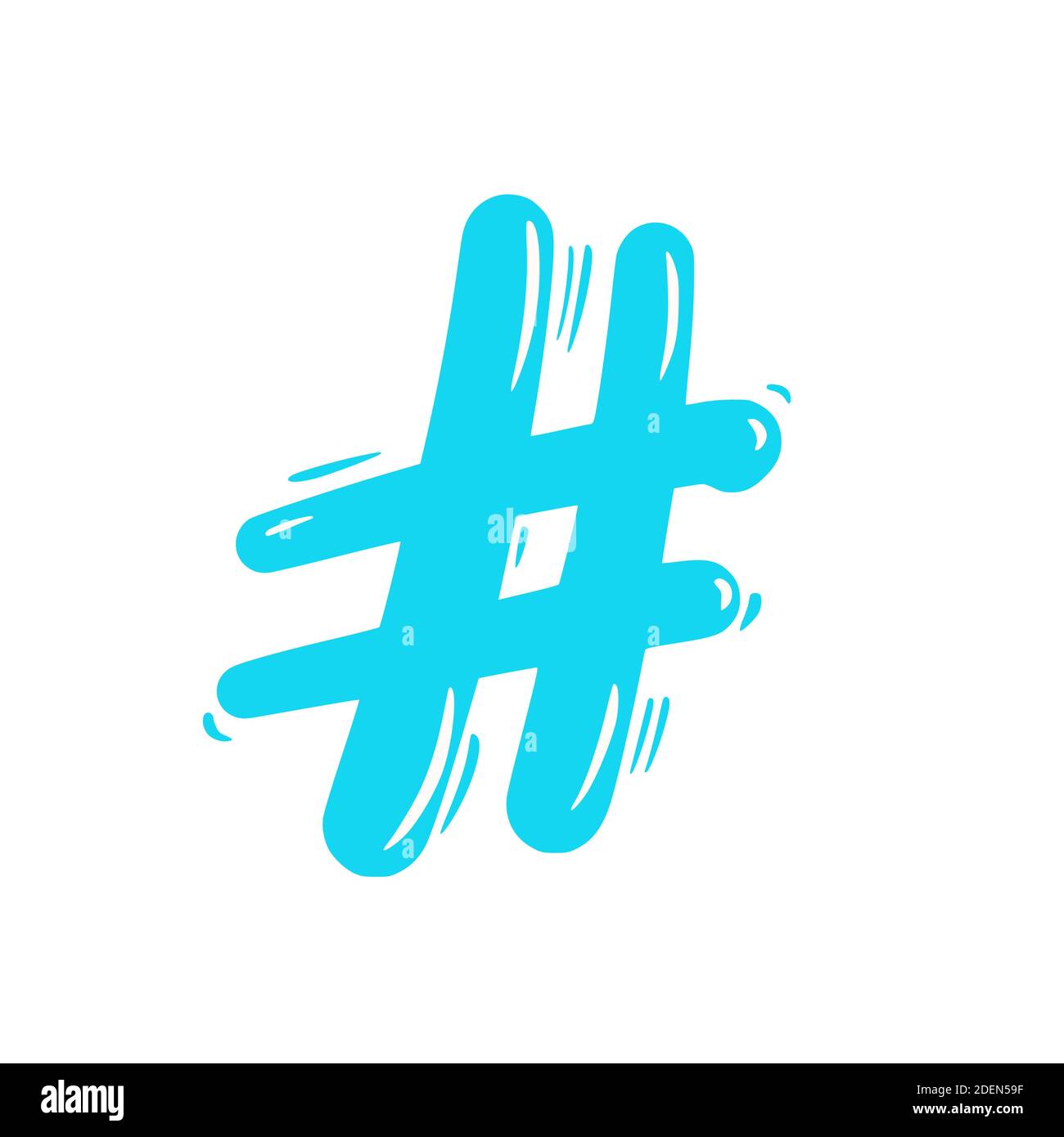 Hashtag or number sign isolated on white background. social media hash ...