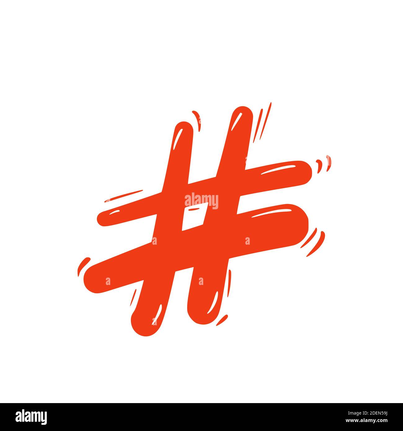 Hashtag or number sign isolated on white background. social media hash ...