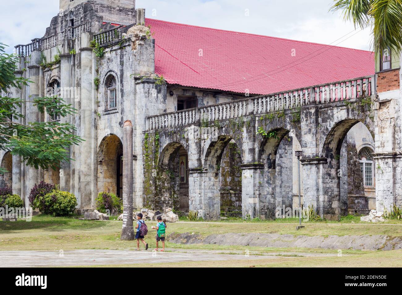 The old Catholic Church of Alburquerque in Bohol, the Philippines was ...