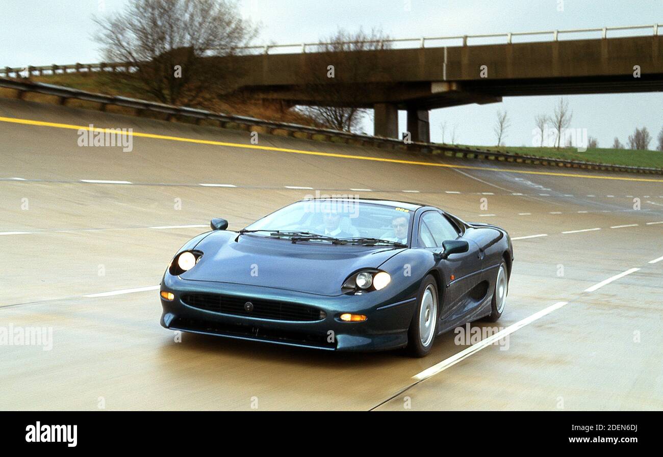 Jaguar XJ220 testing at the Millbrook Proving ground UK 1991 Stock ...