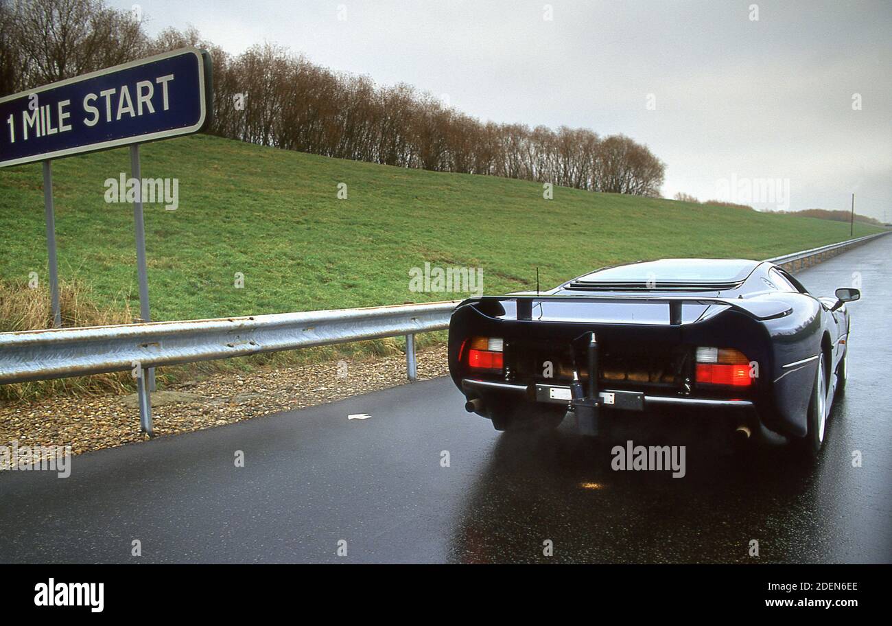 Jaguar XJ220 testing at the Millbrook Proving ground UK 1991 Stock ...
