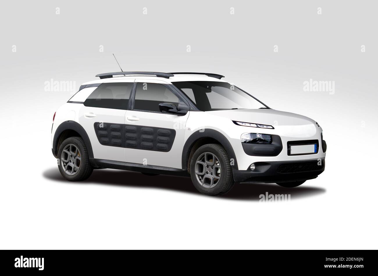 French hatchback croos car side view isolated on white background Stock ...