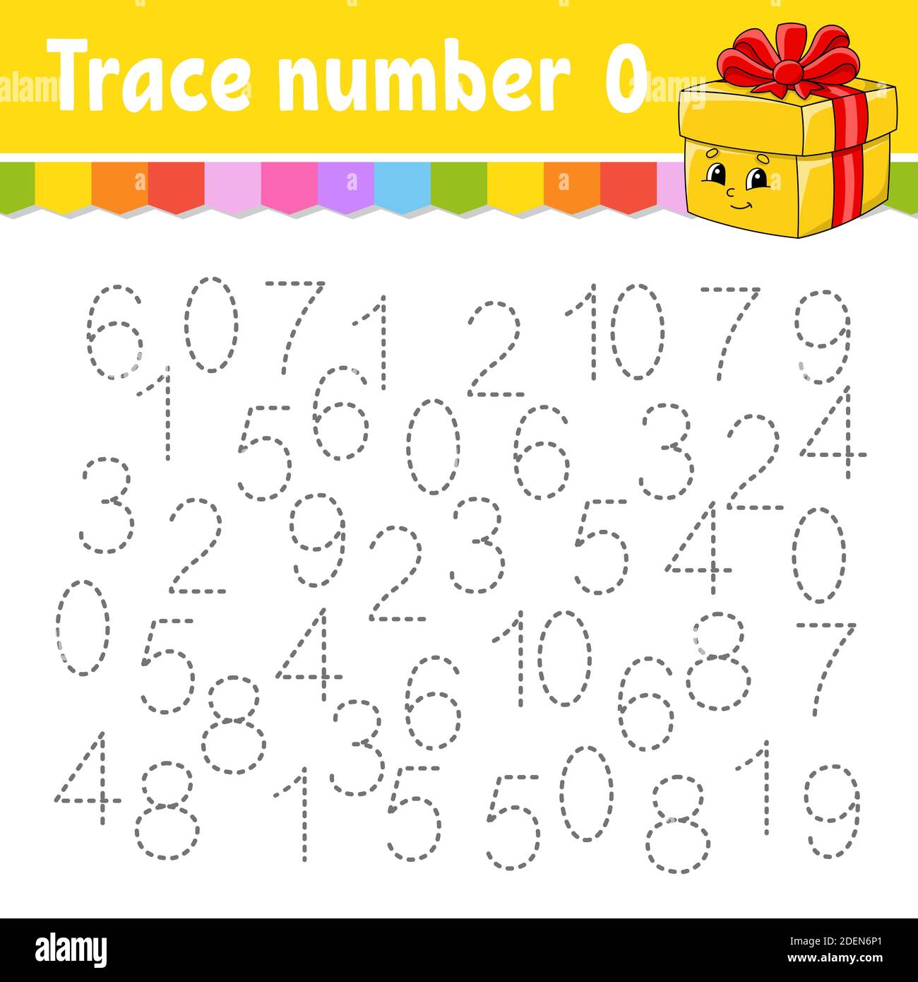 Trace number . Handwriting practice. Learning numbers for kids ...
