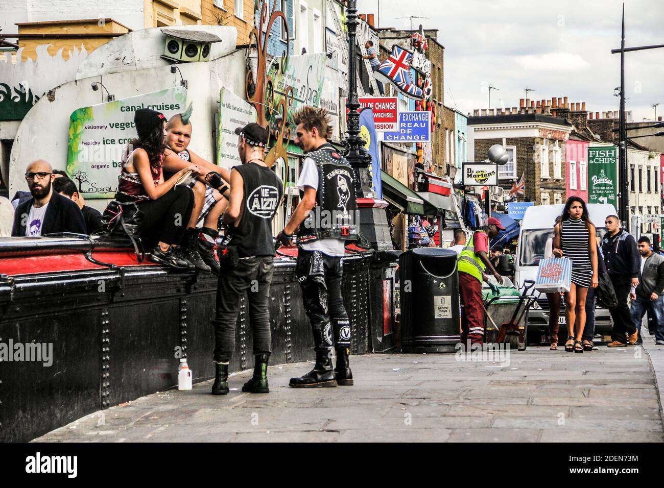 ENGLAND, LONDON - OCTOBER 8 2013: punk boys in the street of London ...