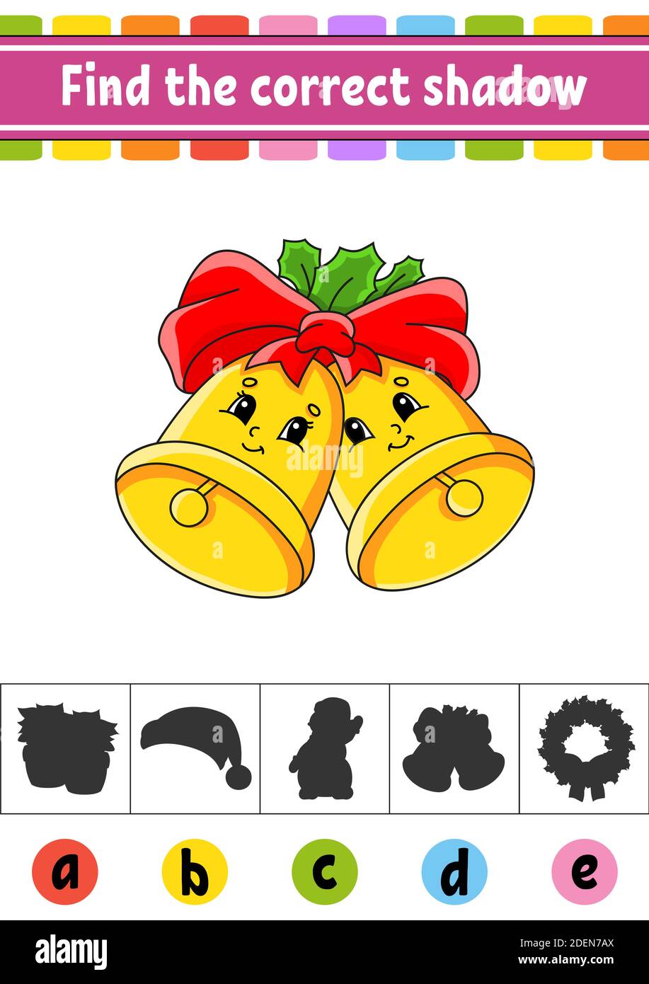 Find the correct shadow. Education developing worksheet. Christmas ...