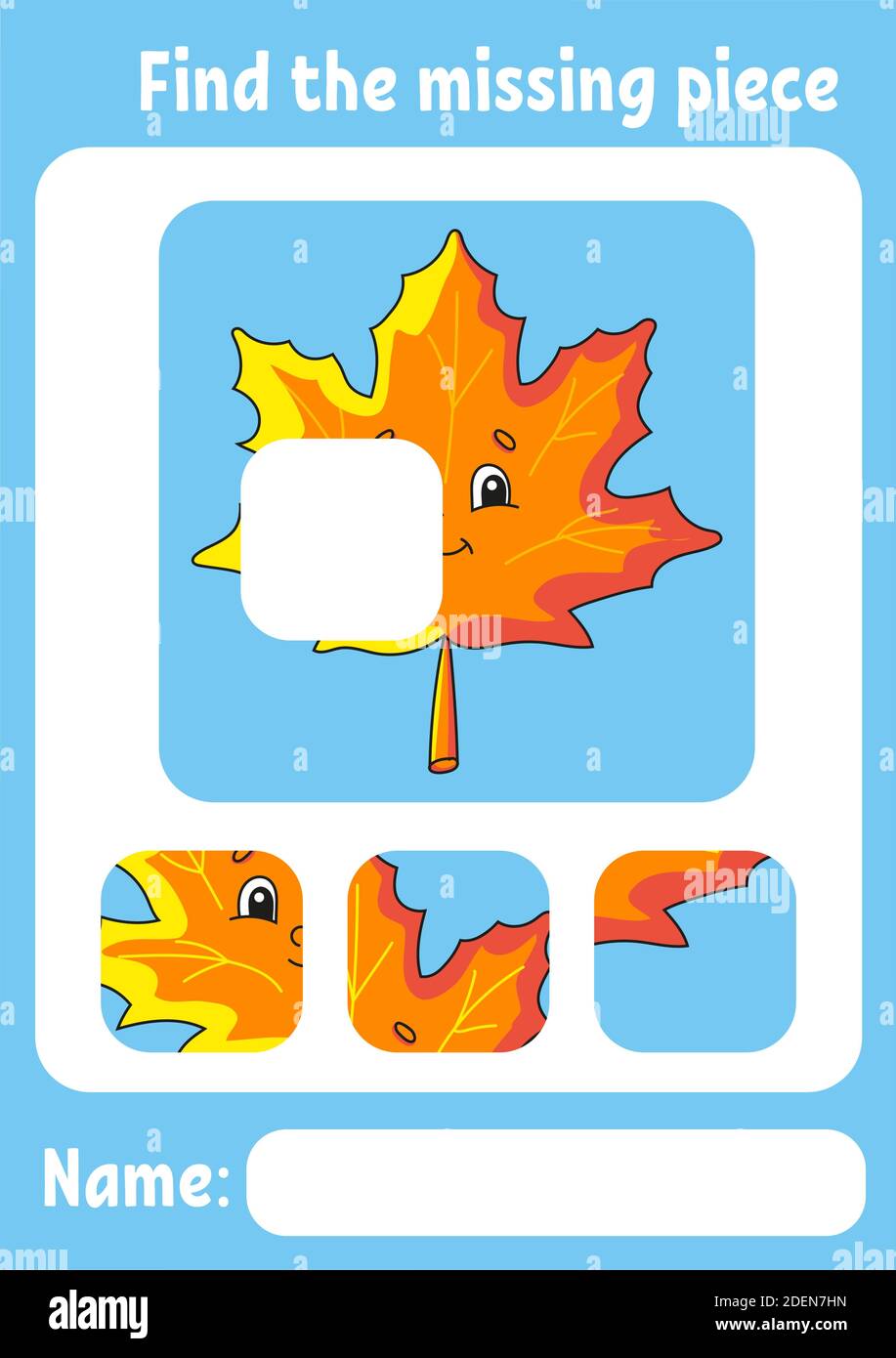 Find the missing piece. Education developing worksheet for kids. Puzzle ...