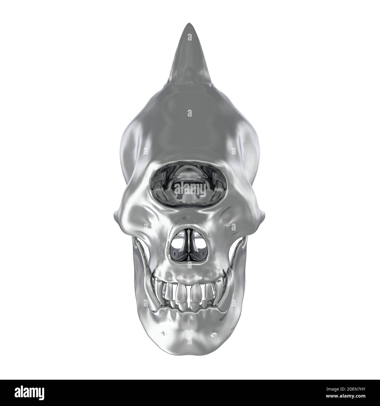 3D illustration monster metal skull isolated on white background Stock ...