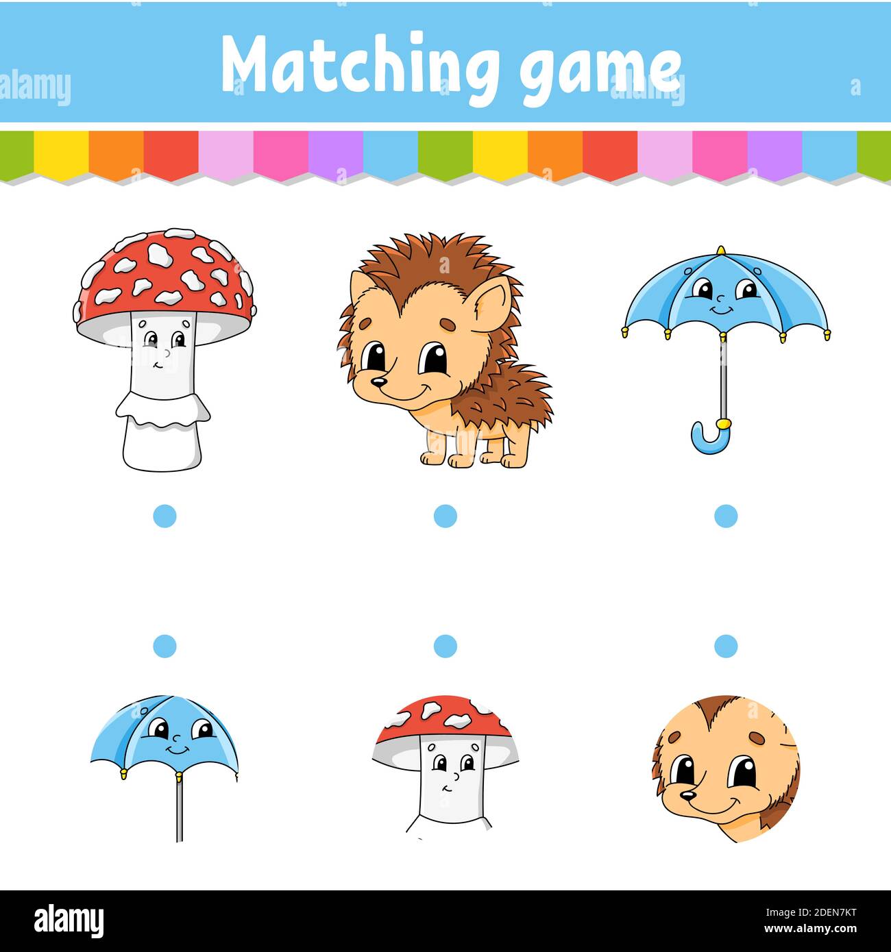 Matching game for kids. Education developing worksheet. Draw a line ...