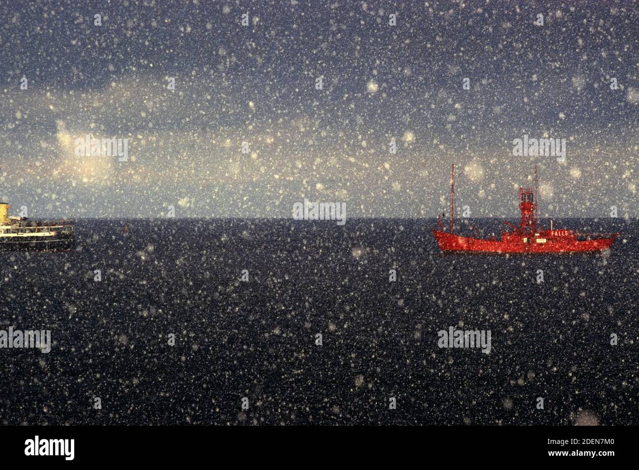 Lightships in the North Sea being towed into port before being ...