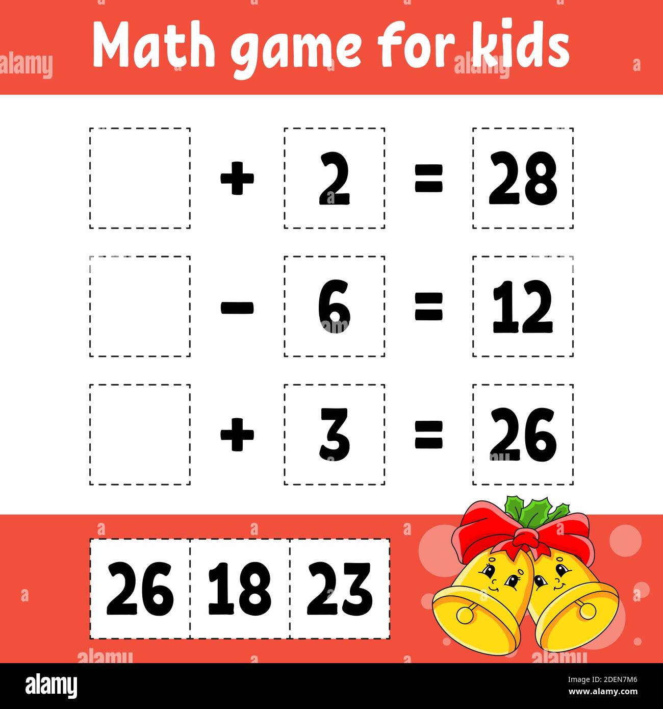 Math game for kids. Christmas theme. Education developing worksheet ...