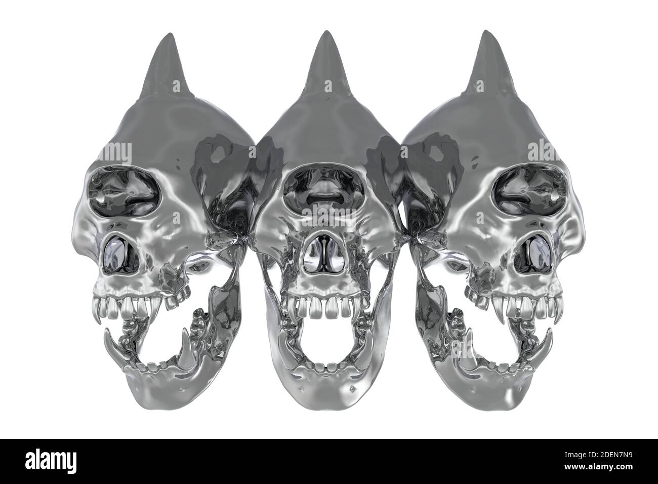 3D illustration monster metal skull isolated on white background Stock ...