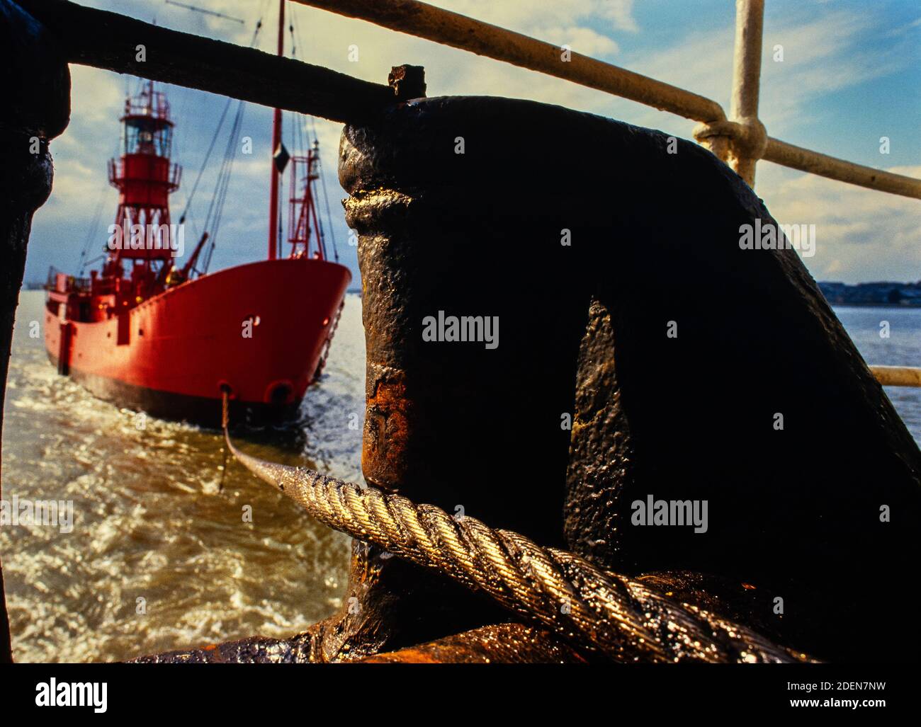 Lightships in the North Sea being towed into port before being ...