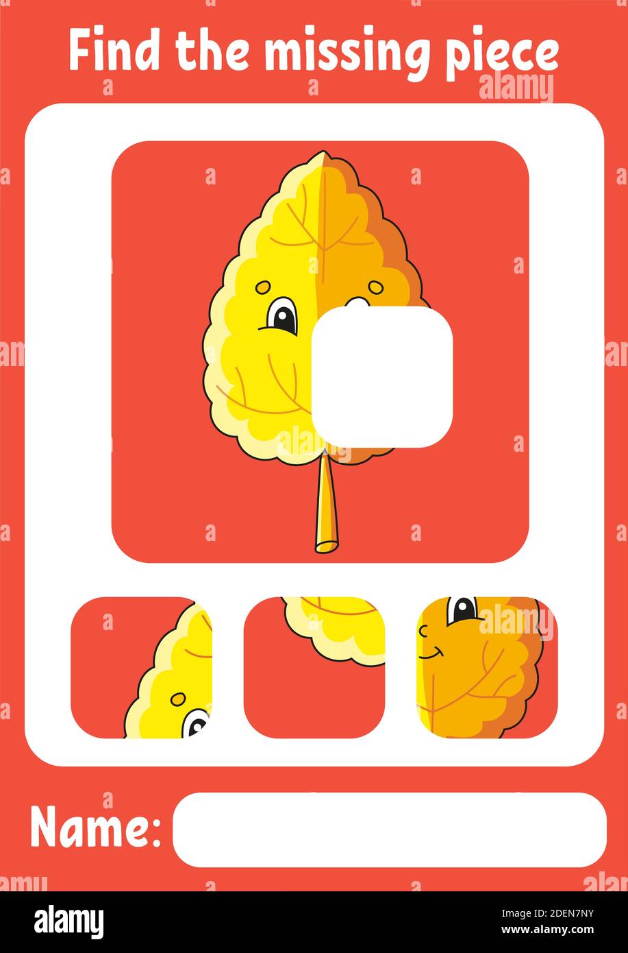 Find the missing piece. Education developing worksheet for kids. Puzzle ...