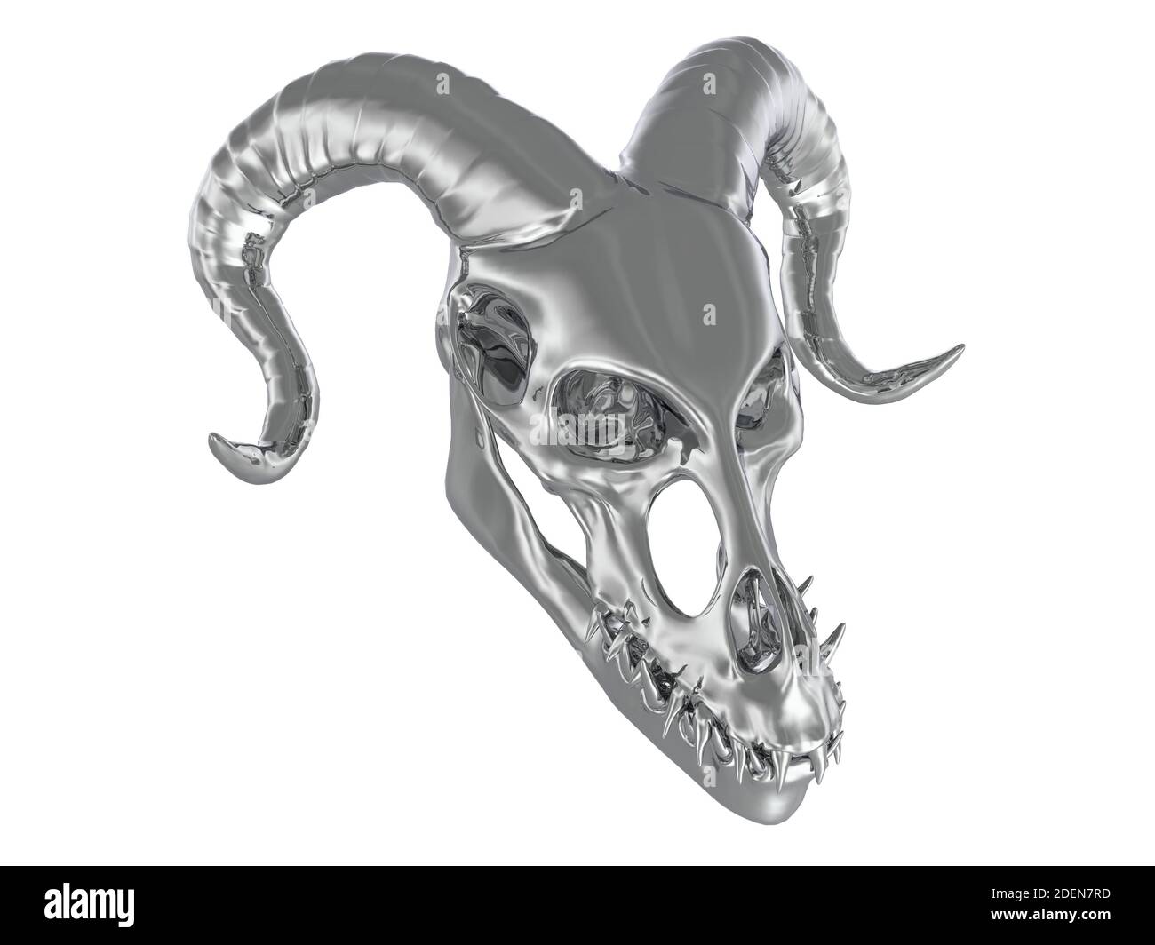 3D illustration monster metal skull isolated on white background Stock ...