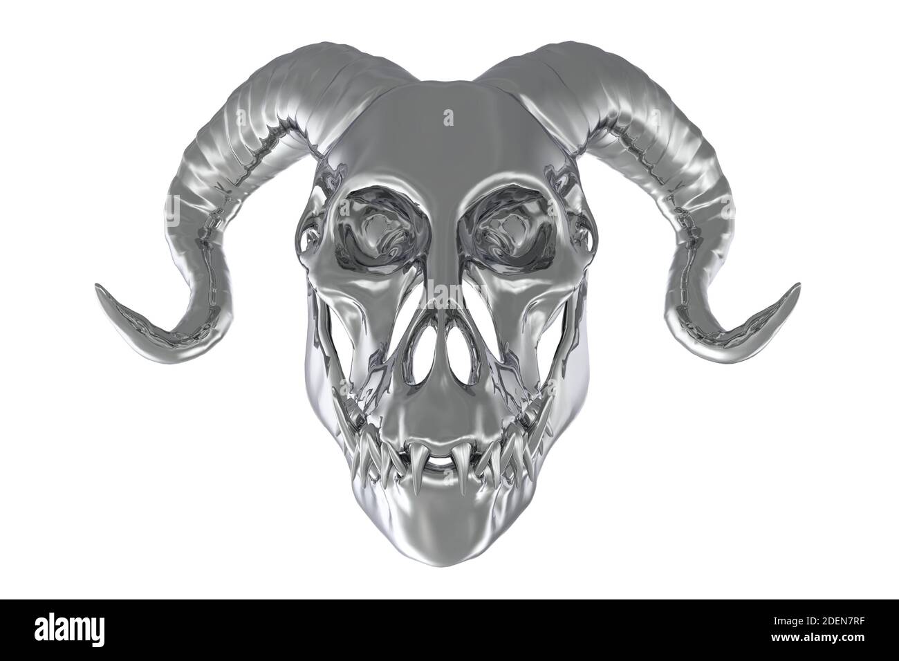 3D illustration monster metal skull isolated on white background Stock ...