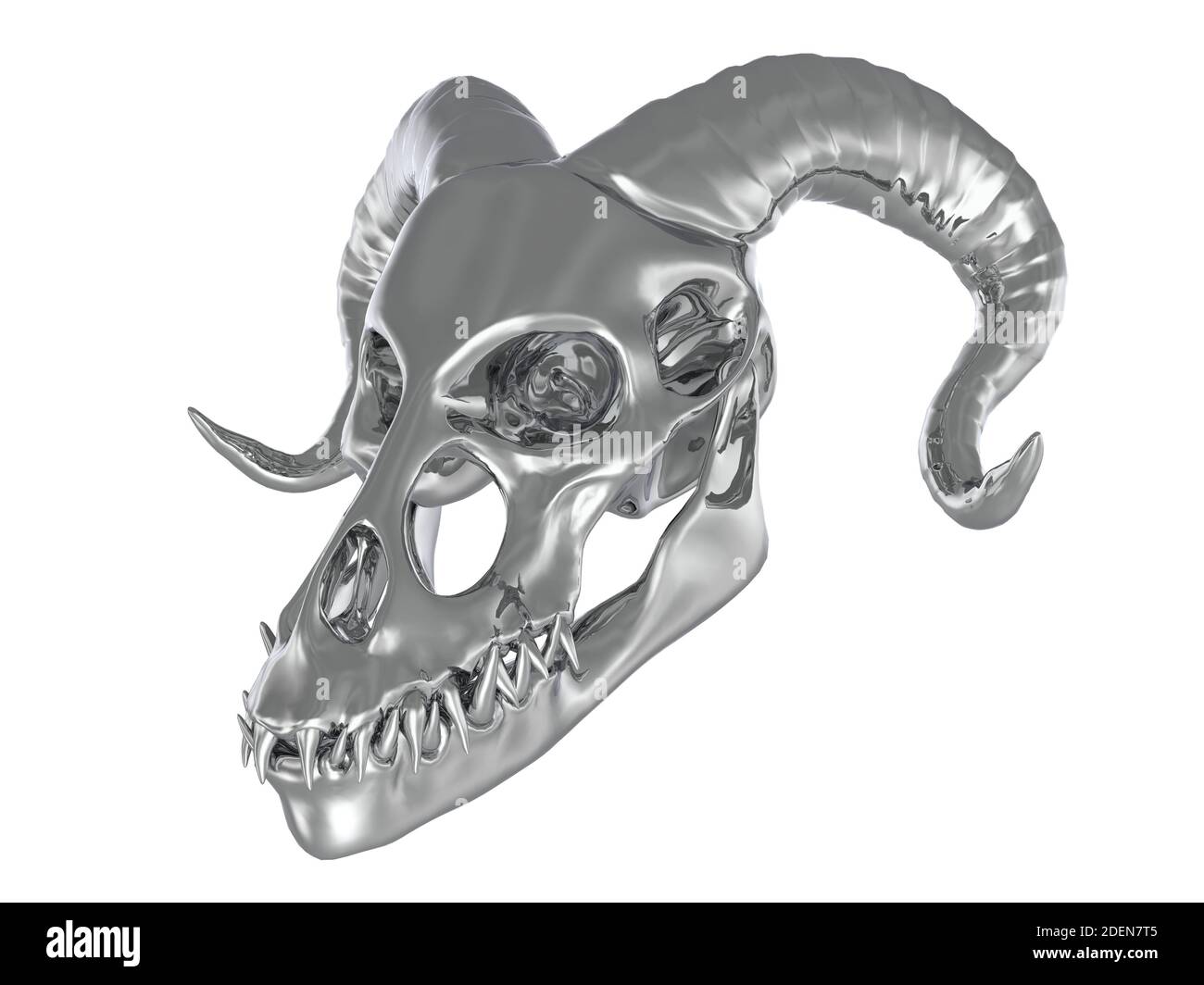3D illustration monster metal skull isolated on white background Stock ...