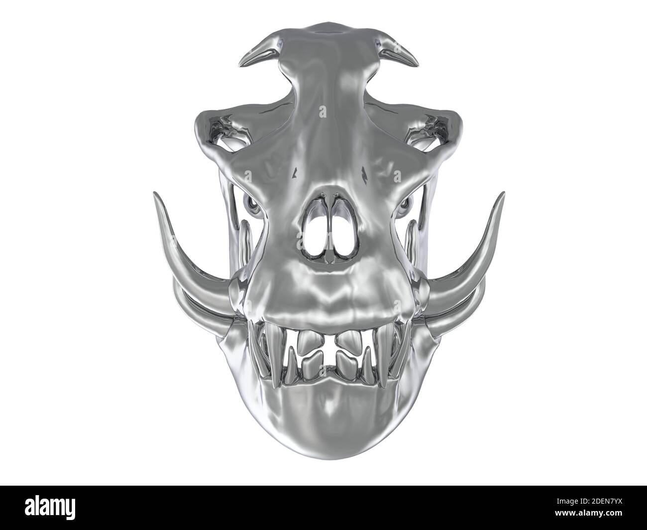 3D illustration monster metal skull isolated on white background Stock ...