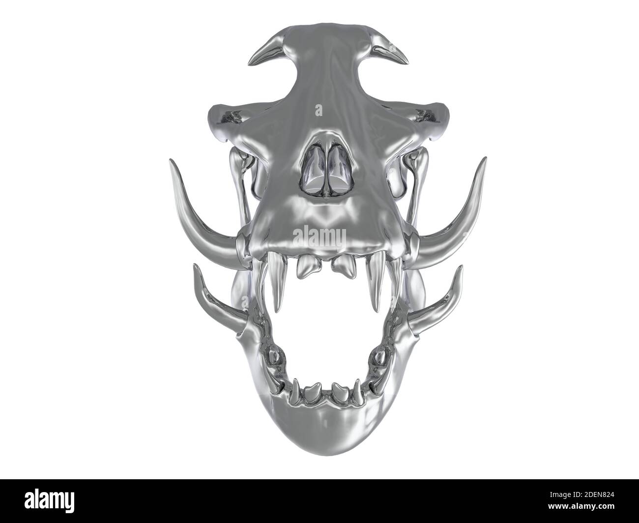 3D illustration monster metal skull isolated on white background Stock ...