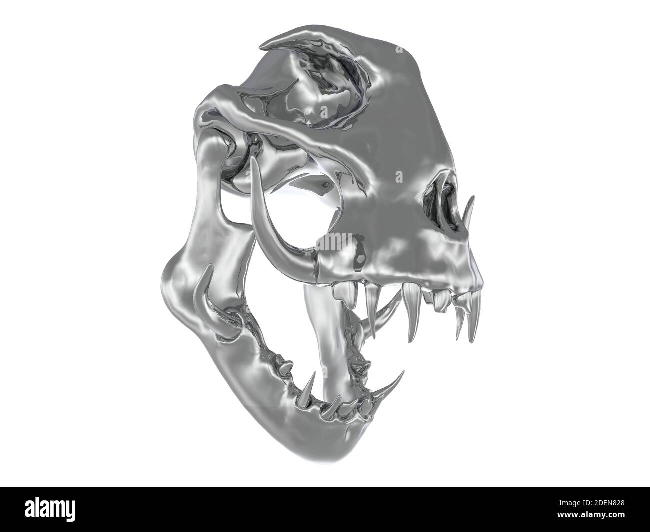 3D illustration monster metal skull isolated on white background Stock ...