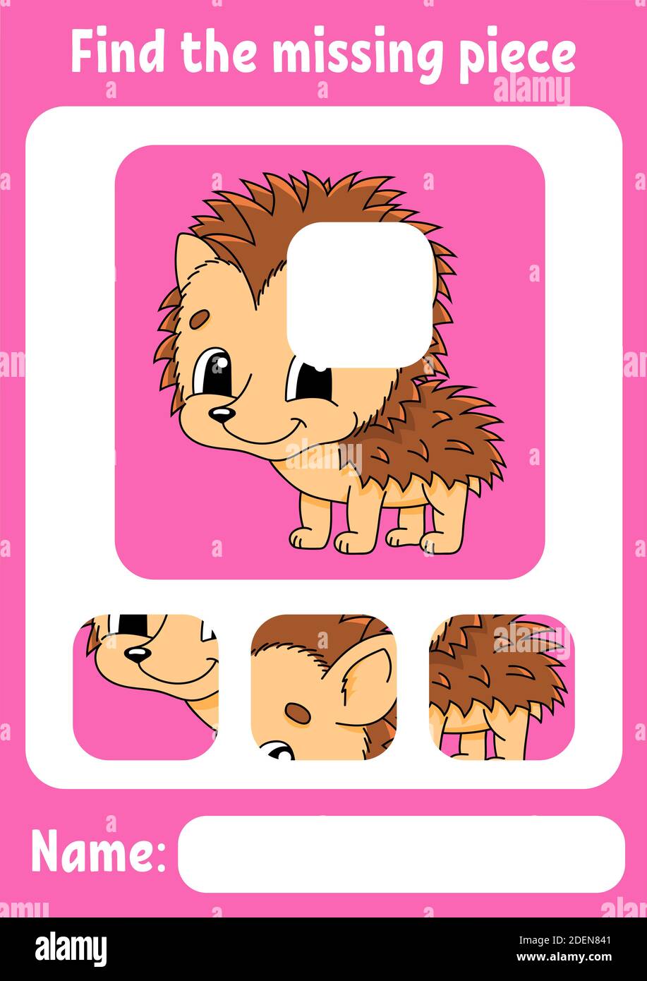 Find the missing piece. Education developing worksheet for kids. Puzzle ...