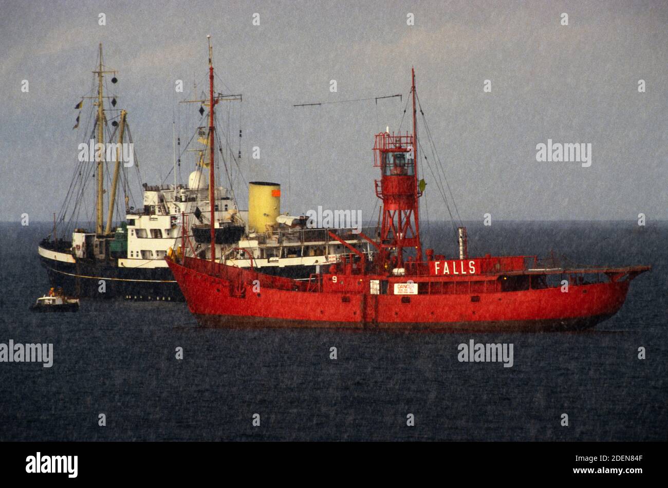 Lightships in the North Sea being towed into port before being ...
