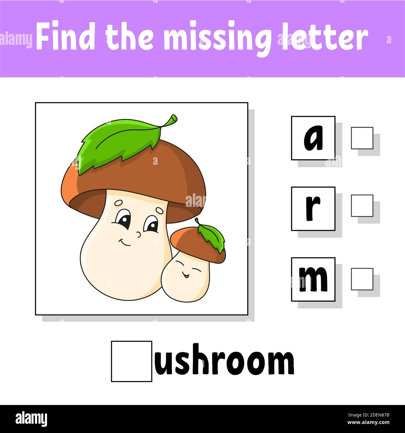 Find the missing letter. Education developing worksheet for kids ...