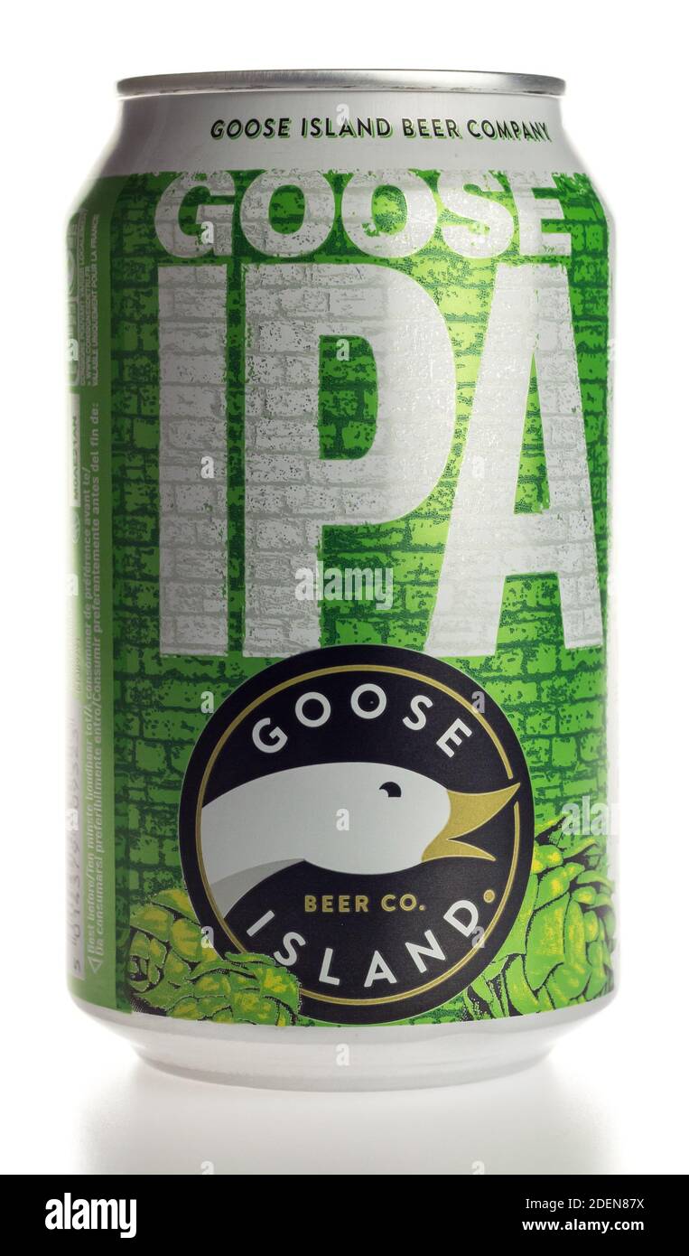 Can of Goose Island IPA beer isolated on a white background Stock Photo ...
