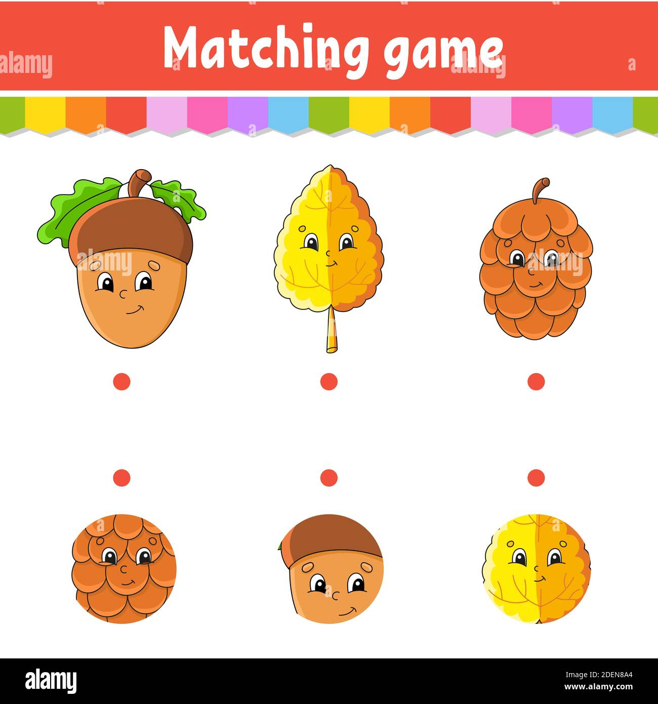 Matching game for kids. Education developing worksheet. Draw a line ...