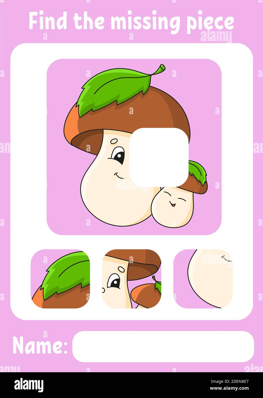 Find the missing piece. Education developing worksheet for kids. Puzzle ...