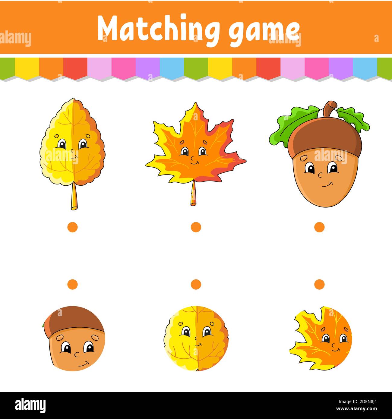 Matching game for kids. Education developing worksheet. Draw a line ...