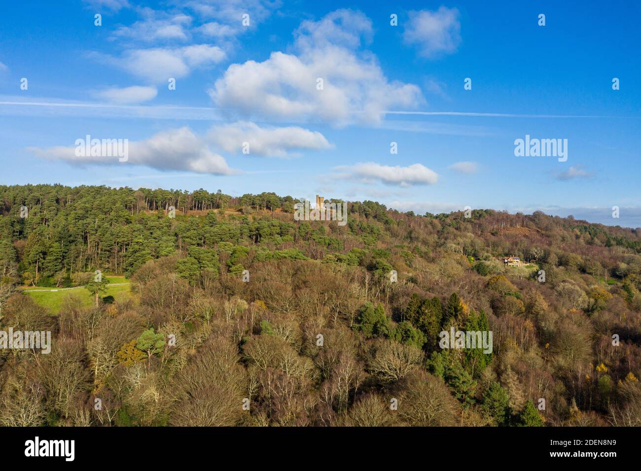 landscape aerial image of Leith Hill Tower the highest point in South ...