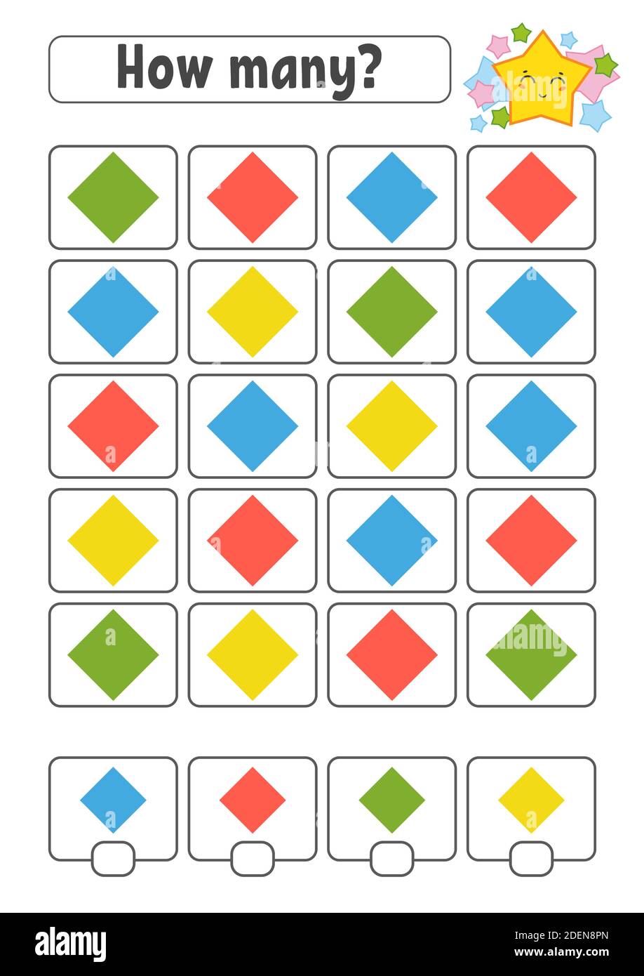 Counting game for children. Happy characters. Learning mathematics. How ...