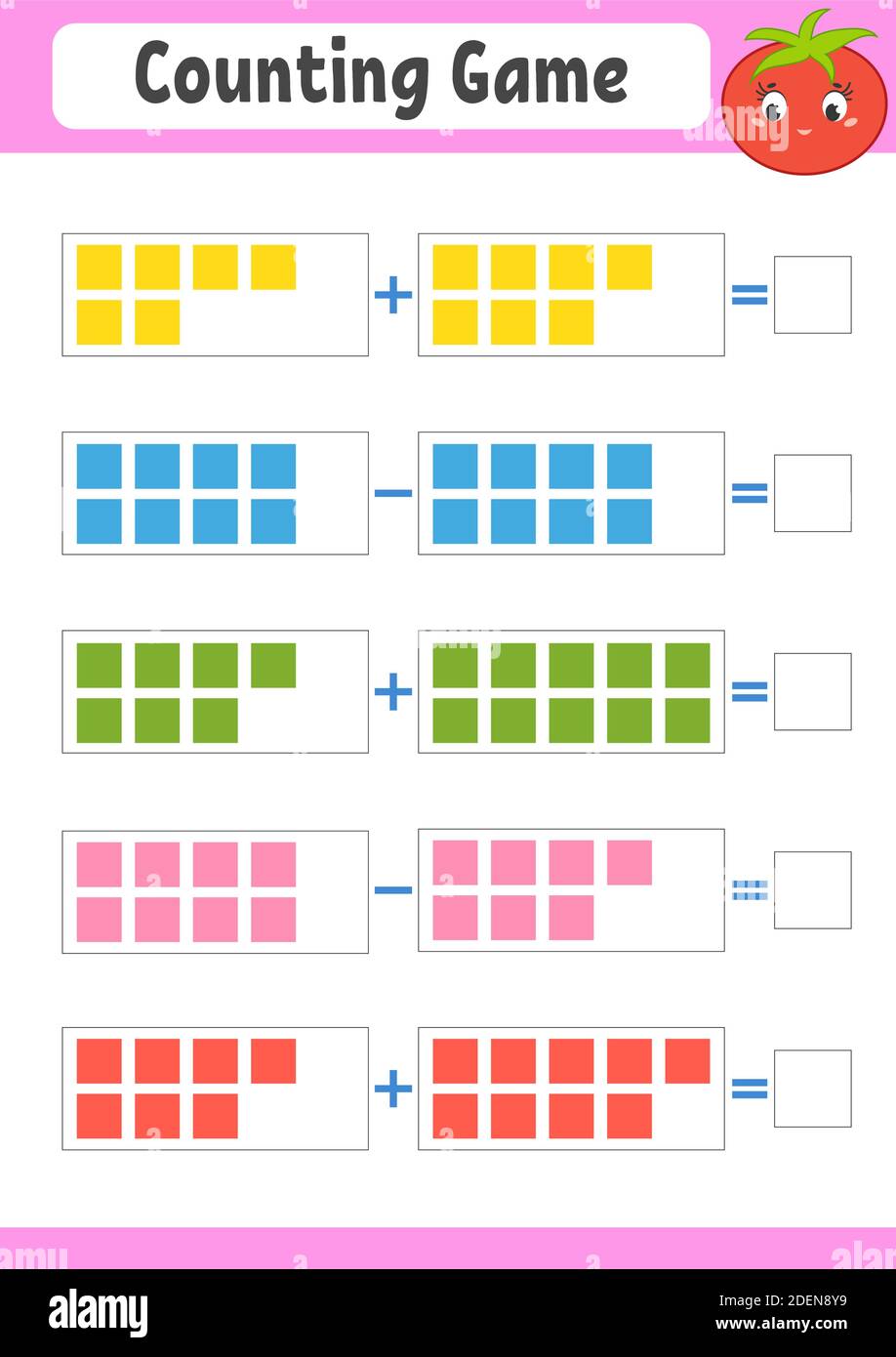 Addition and subtraction. Task for kids. Education developing worksheet ...