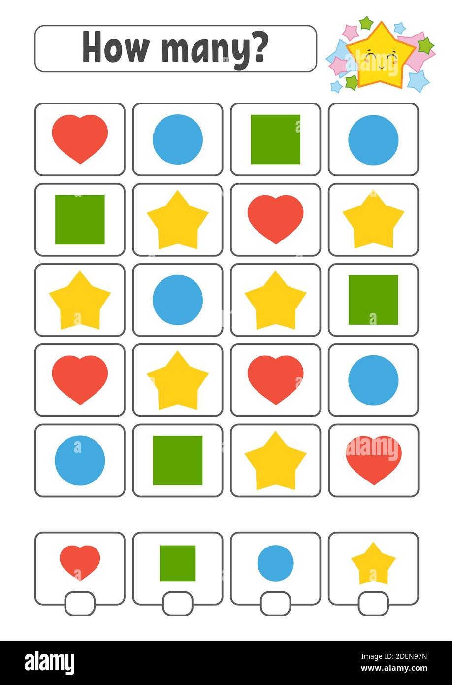 Counting game for children. Happy characters. Learning mathematics. How ...