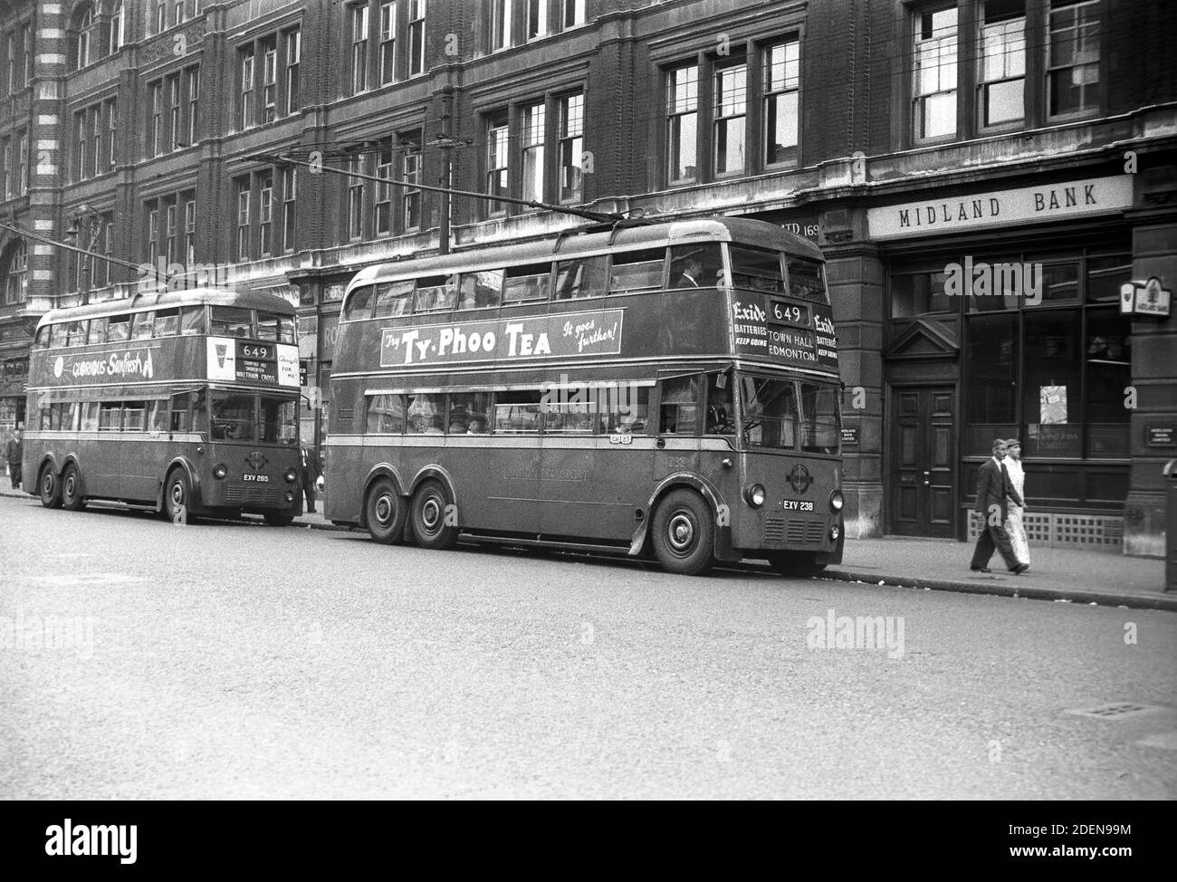 Two London Trolleybuses on route 649 Stock Photo - Alamy