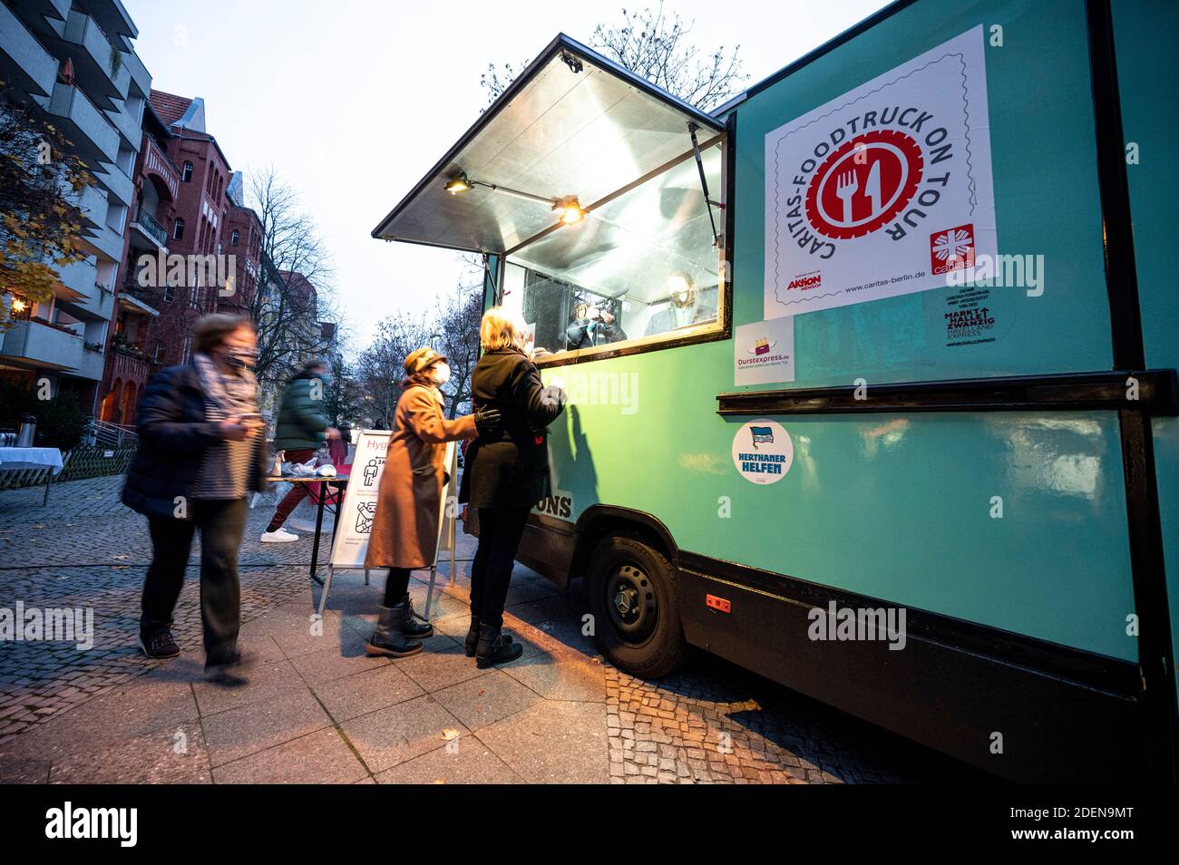 Berlin, Germany. 01st Dec, 2020. The Caritas food truck in ...