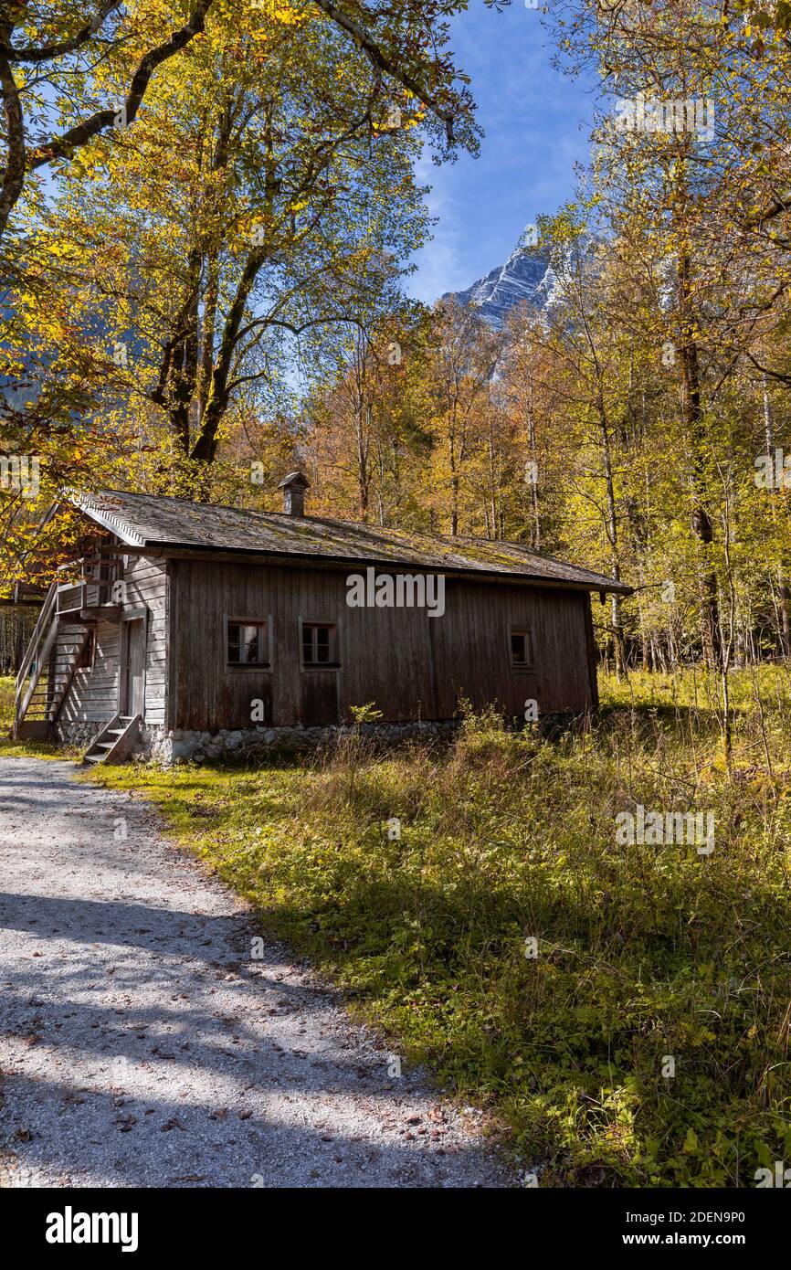 Mountain cabin on the Hirschau peninsula in the Königssee in ...