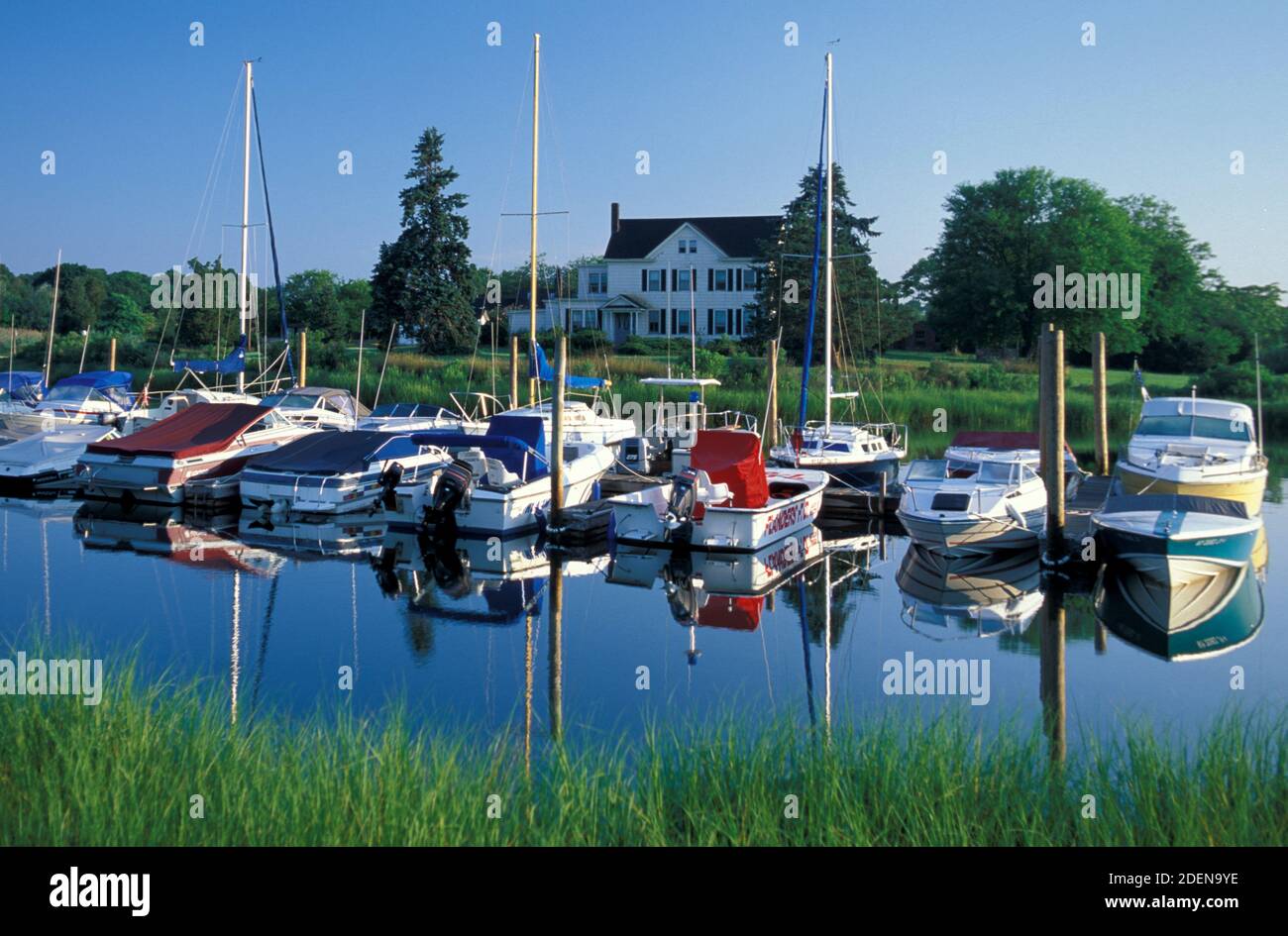 USA, Northeast, New York, Long Island, Reeves Bay, Flanders Stock Photo ...