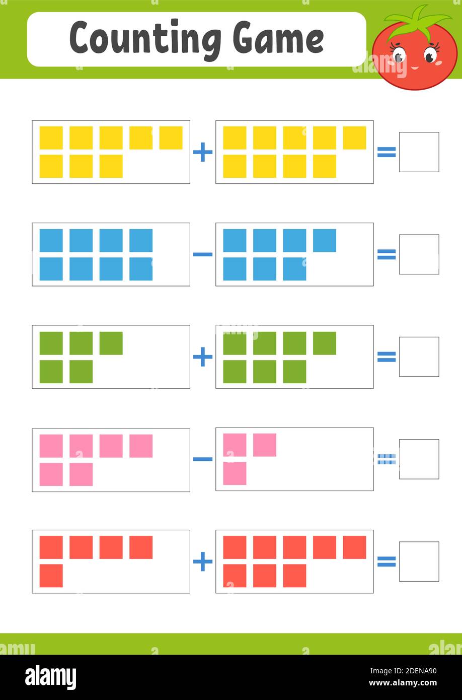 Addition and subtraction. Task for kids. Education developing worksheet ...