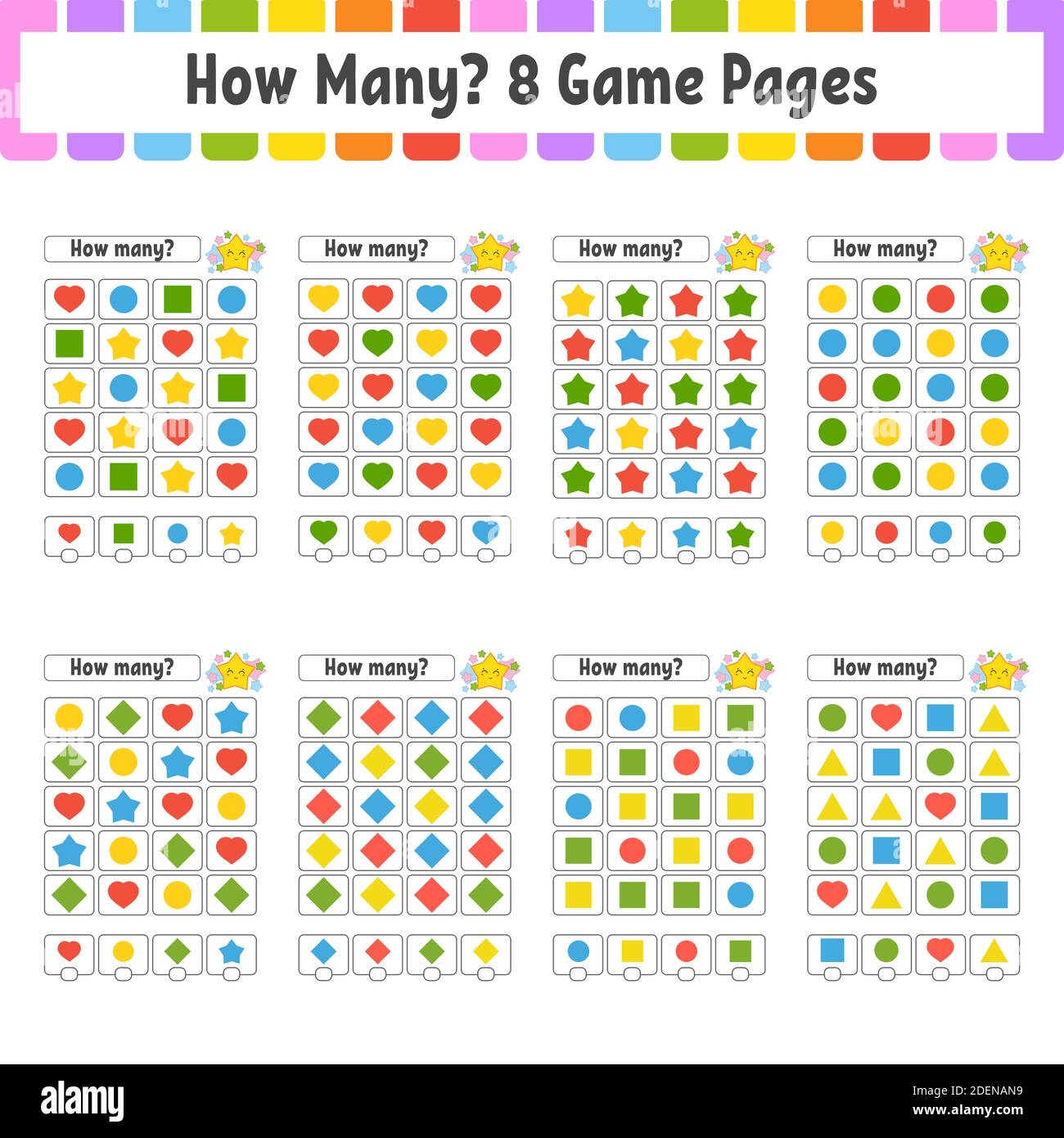 Counting game for children. Happy characters. Learning mathematics. How ...