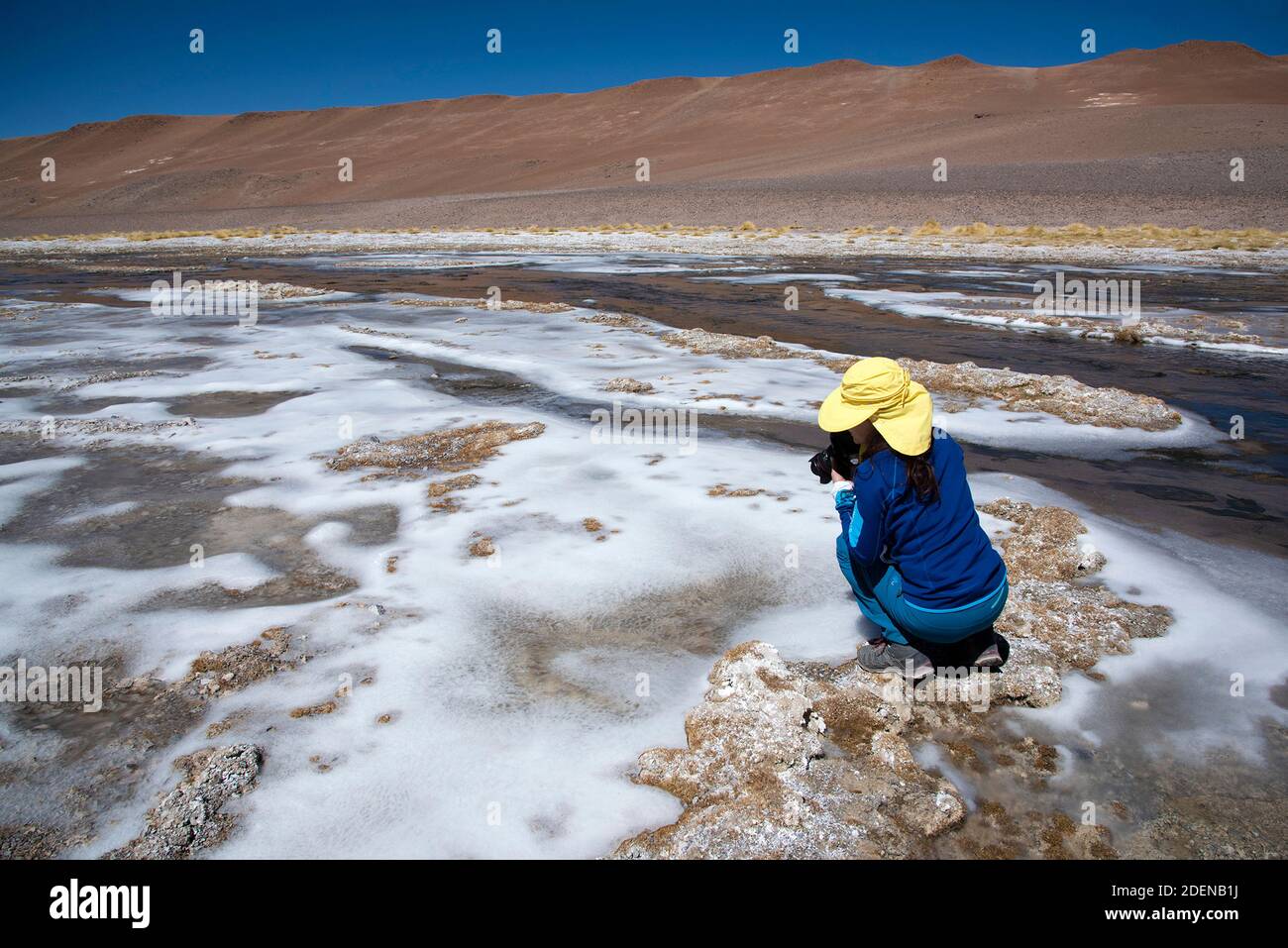 South America, Chile, Atacama, San Pedro de Atacama, salt pan and ...