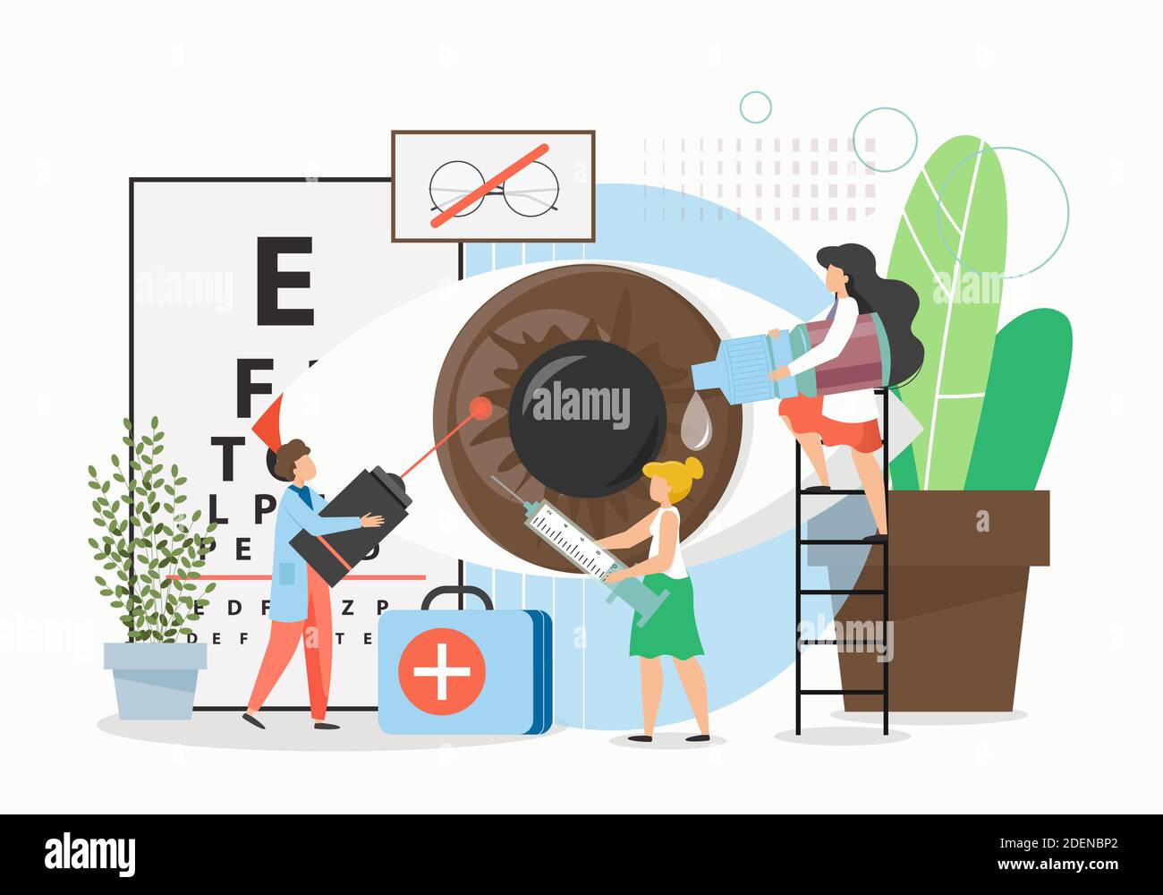 Doctor oculist eye check up. Ophthalmologist eyesight examination ...